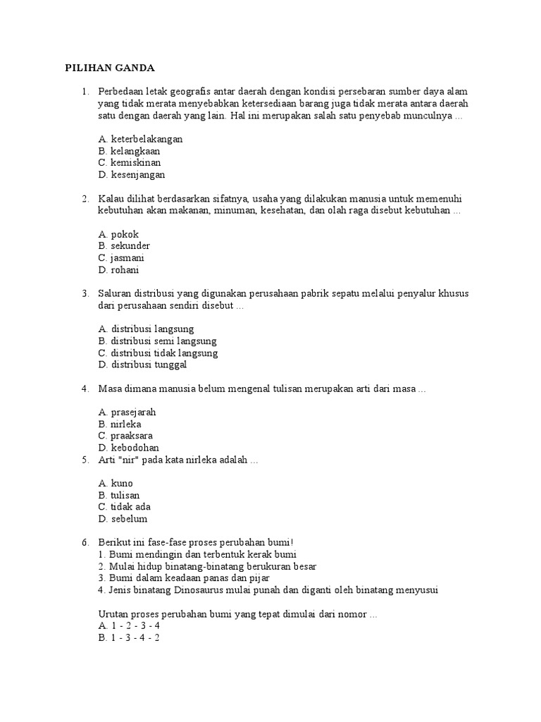 Latihan Soal Ips | PDF