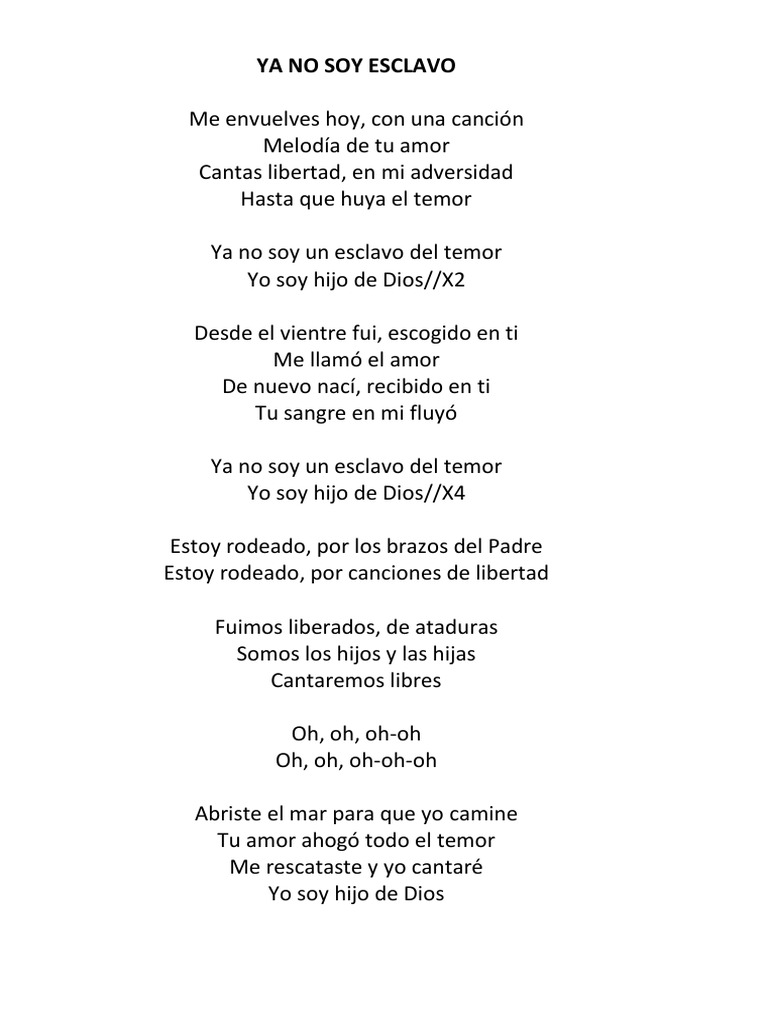 Ya No Soy Esclavo Letra | PDF