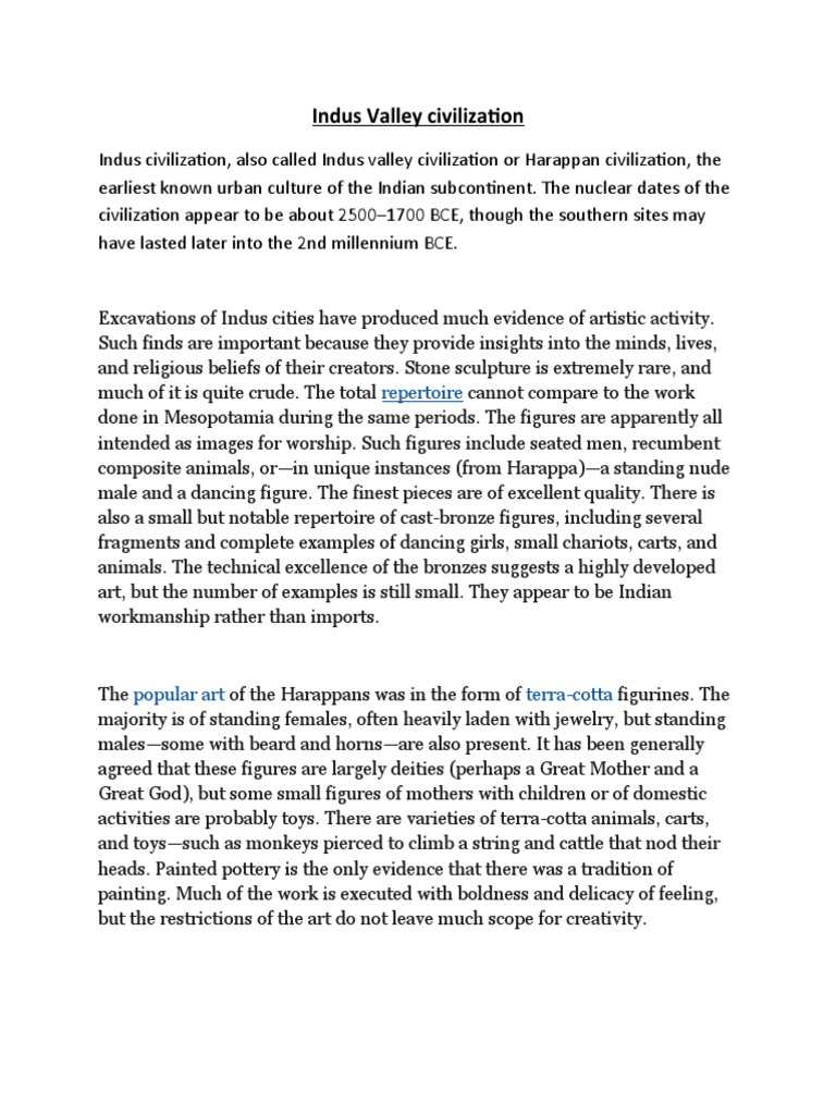 Indus Valley Civilization | PDF