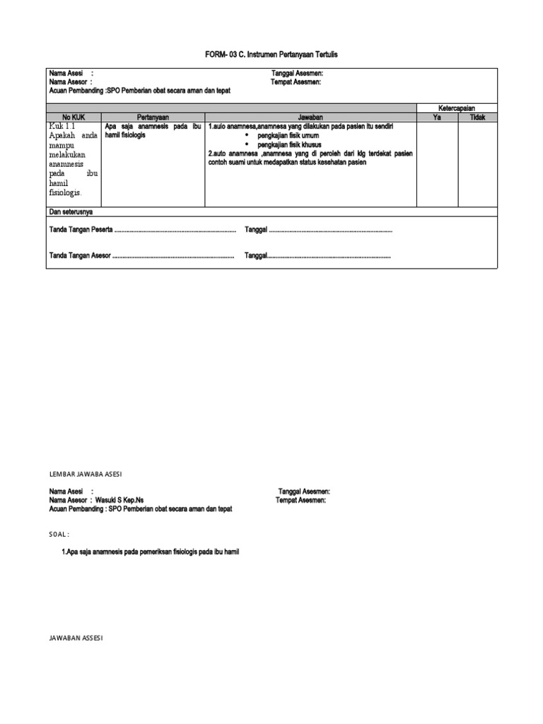 Anamnesis Ibu Hamil Fisiologis | PDF