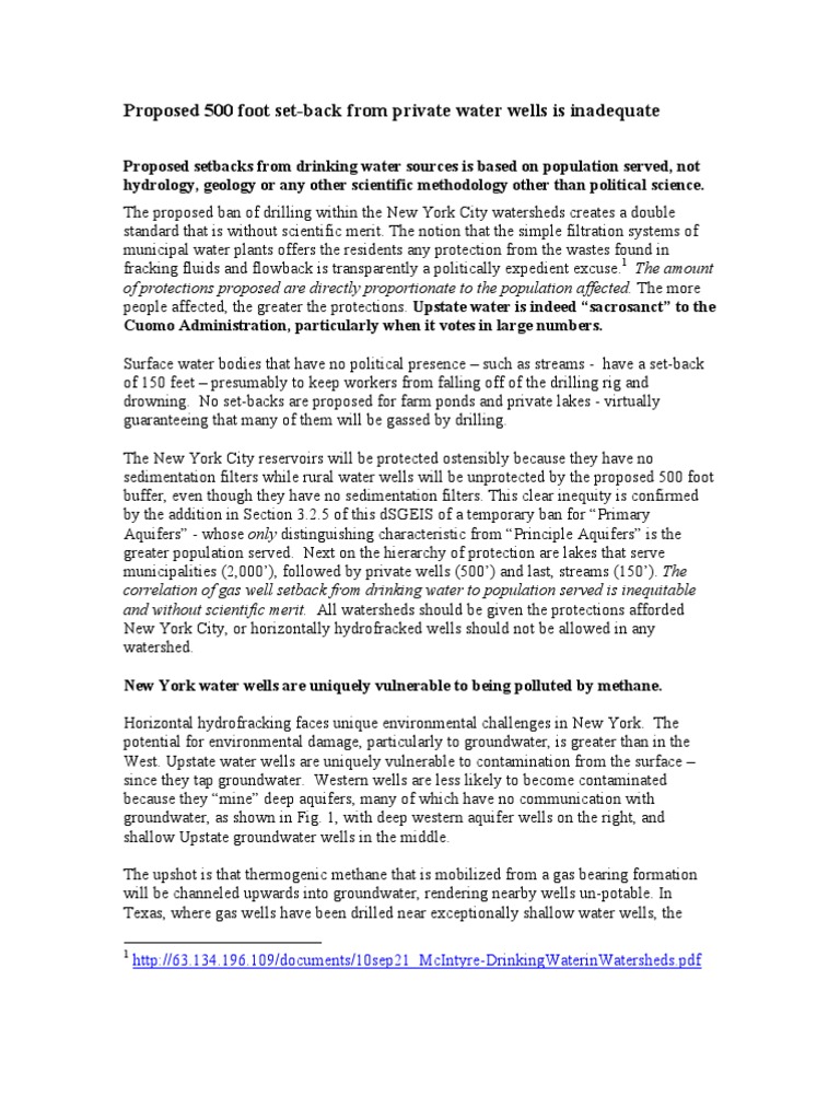 SGEIS Water Setbacks | PDF | Hydraulic Fracturing | Groundwater