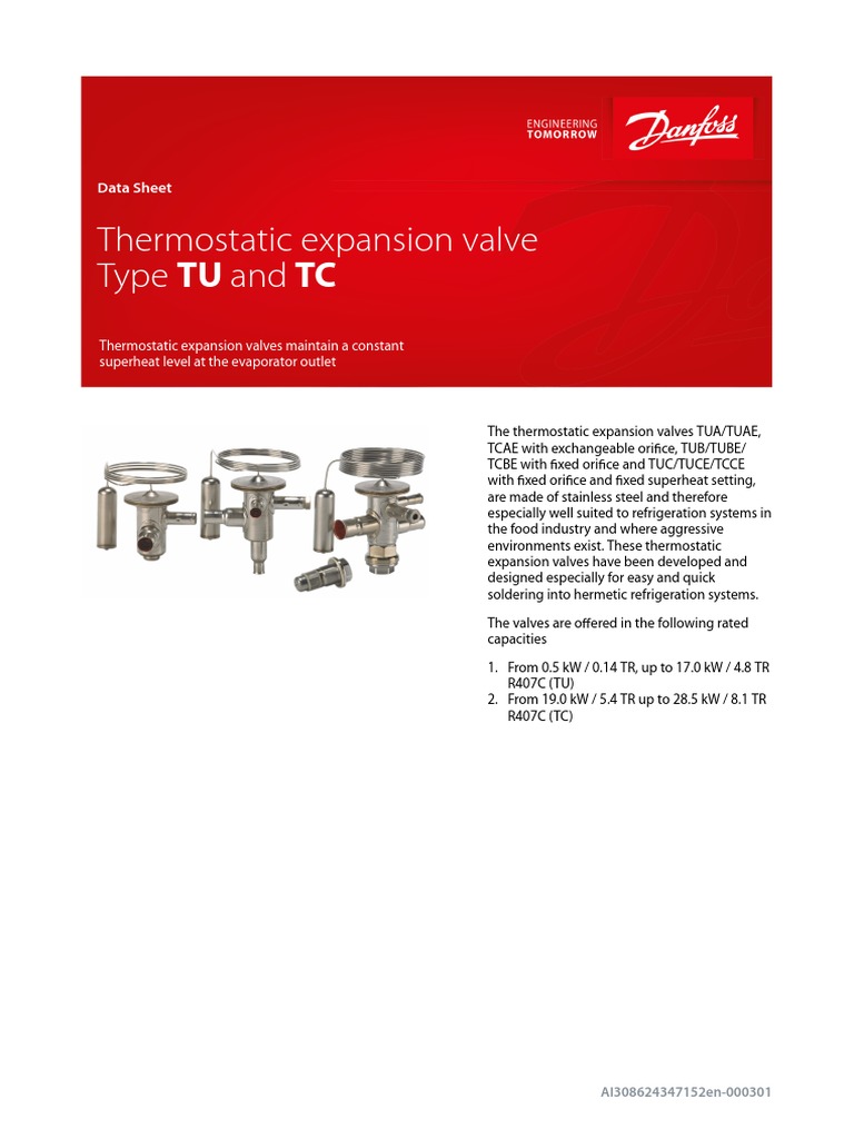 Danfoss TU/TC Expansion Valve Overview | PDF | Chemical Engineering ...