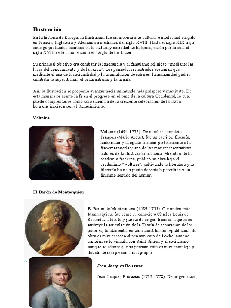 Ilustración | PDF | Era de iluminacion | Voltaire