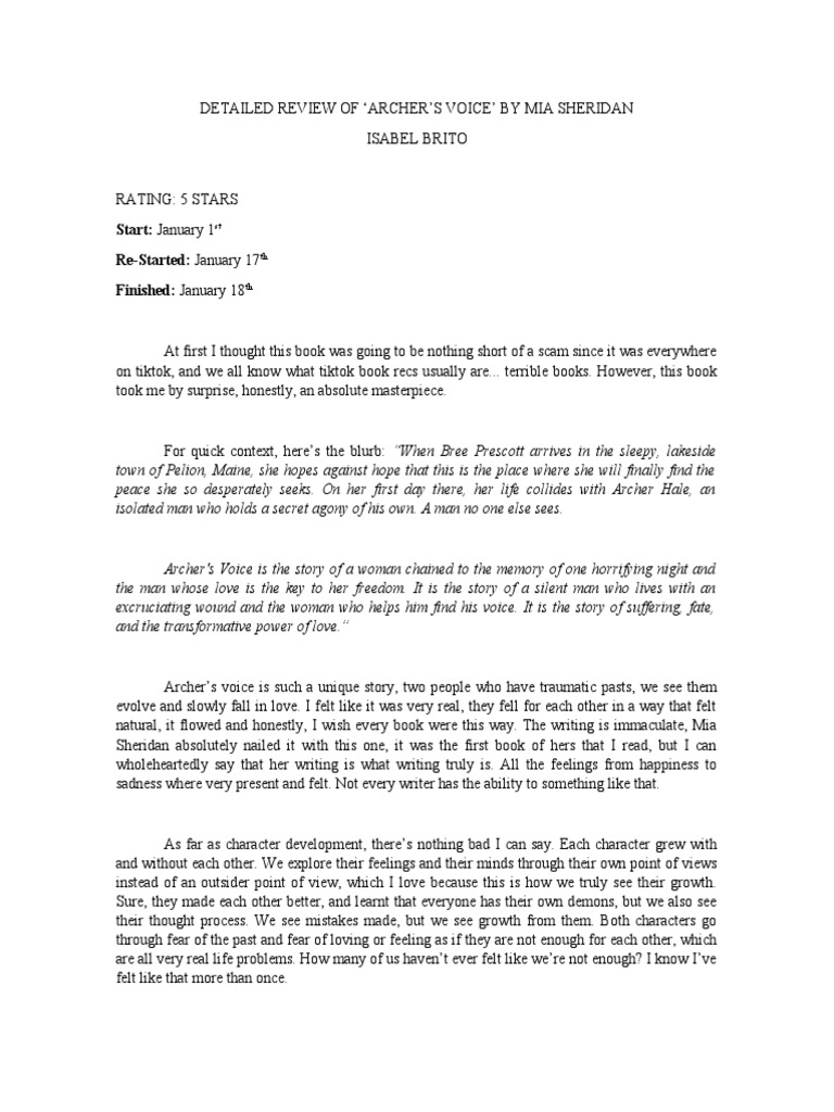 Archer's Voice Review | PDF