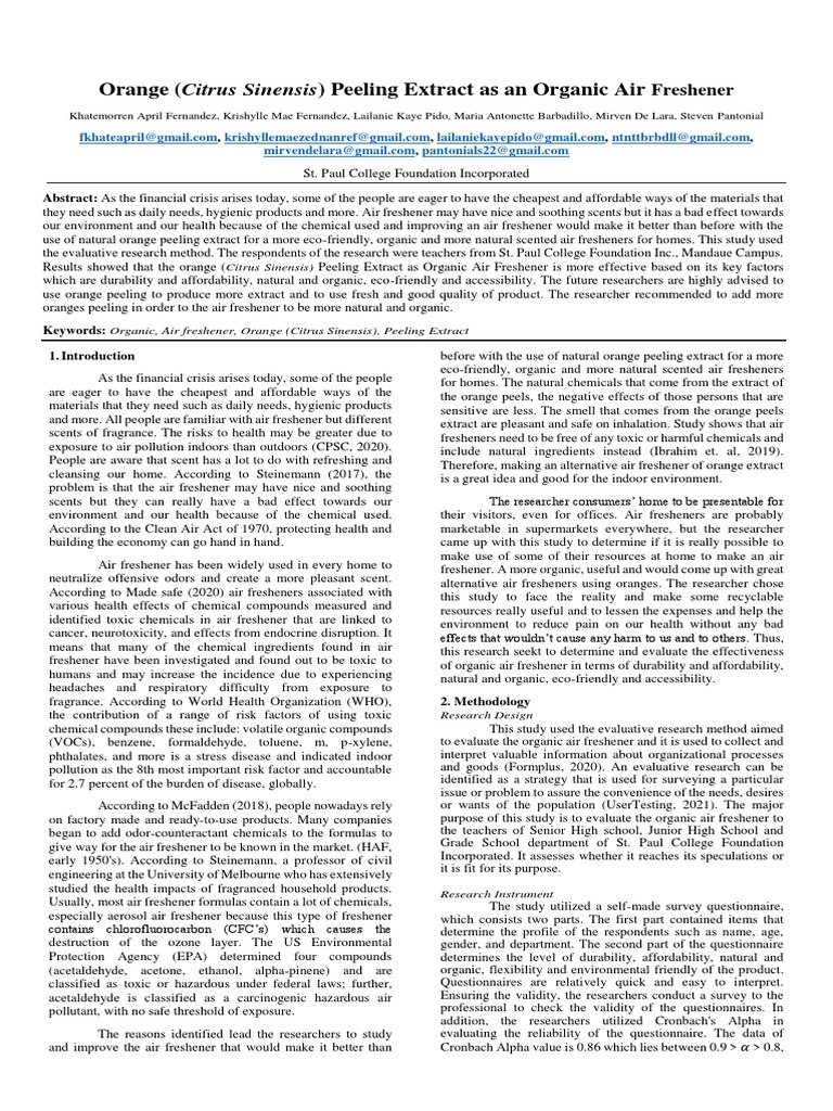 Orange Citrus Sinensis Peeling Extract A | PDF | Odor | Orange (Fruit)
