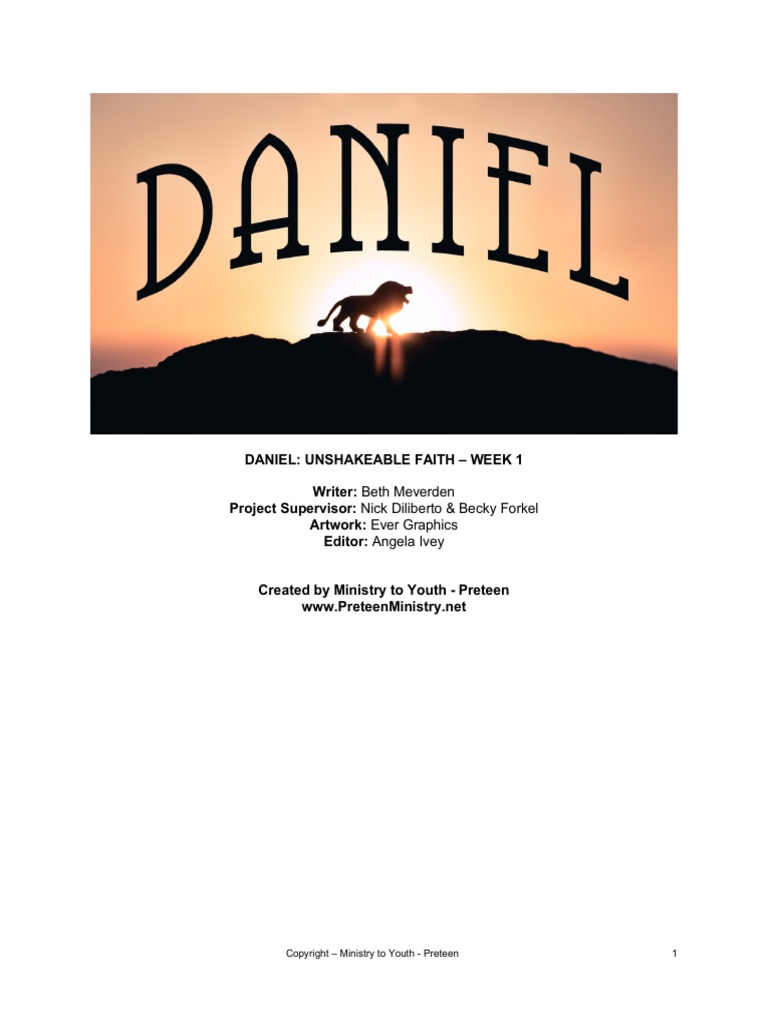 Daniel Week 1 | PDF | Shadrach, Meshach, And Abednego | Daniel (Biblical Figure)