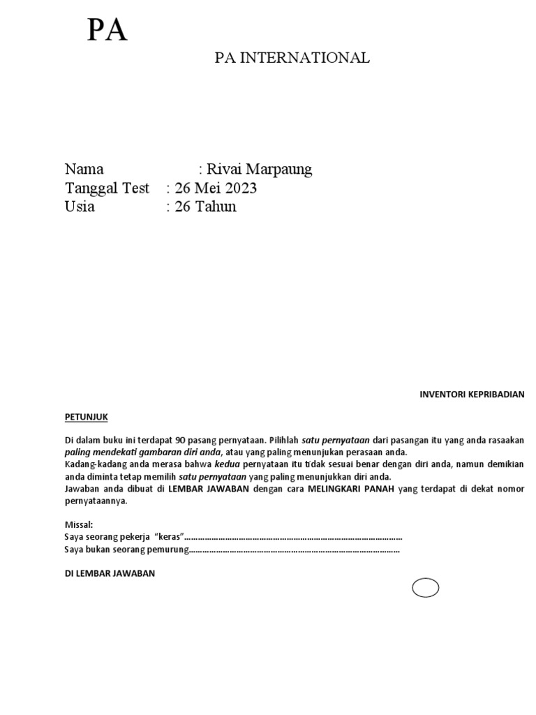 Soal Papi Kostik | PDF