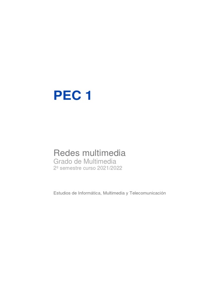PEC 1 Redes Multimedia | PDF | Red de computadoras | Wifi