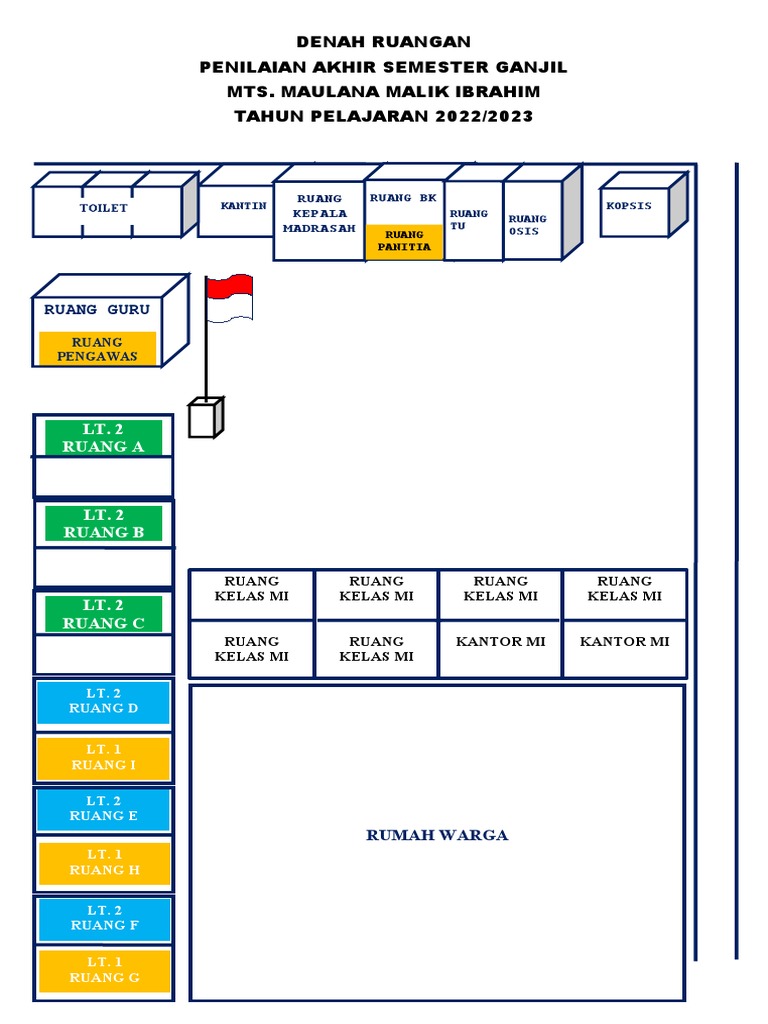 Denah Ruang Pas Ganjil 22-23 | PDF
