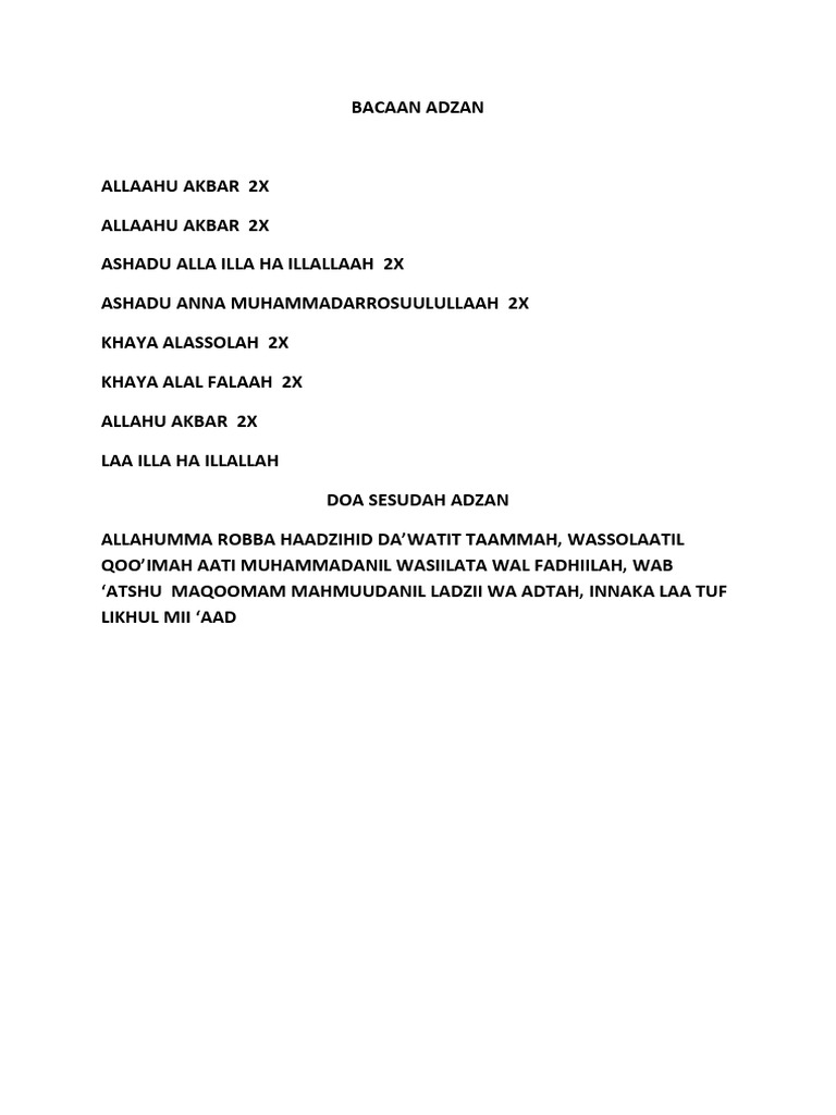BACAAN ADZAN | PDF