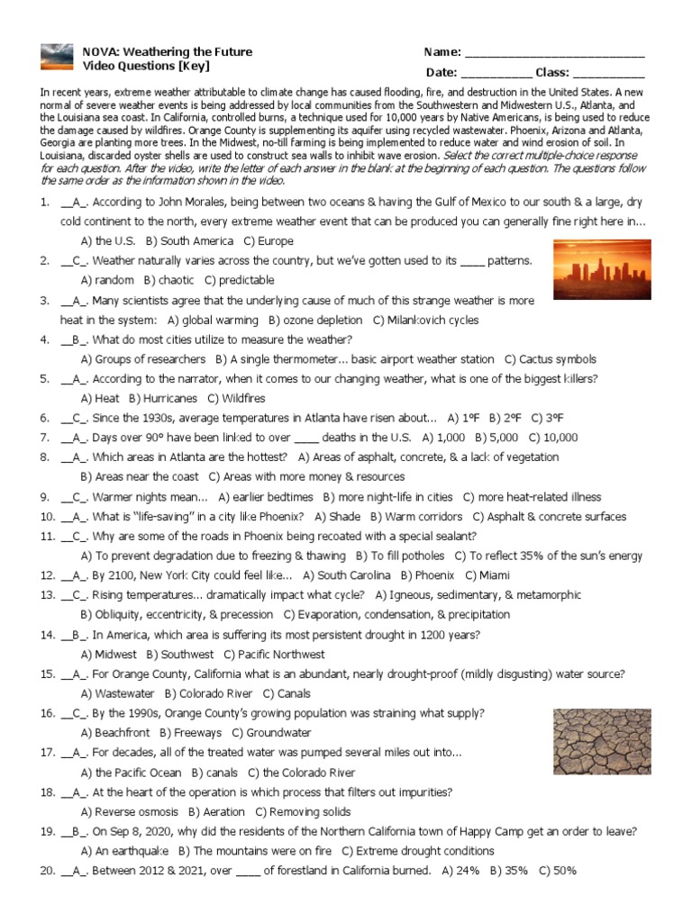 NOVA-Weathering the Future Video Questions Key | PDF | Extreme Weather ...