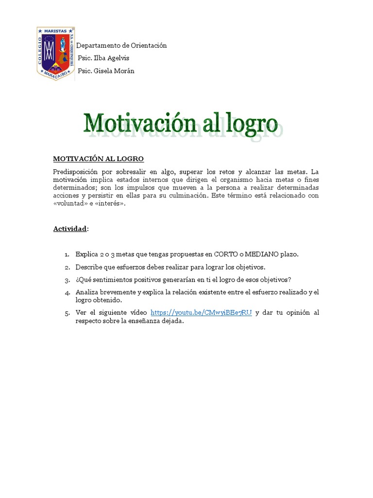Motivación Al Logro | PDF