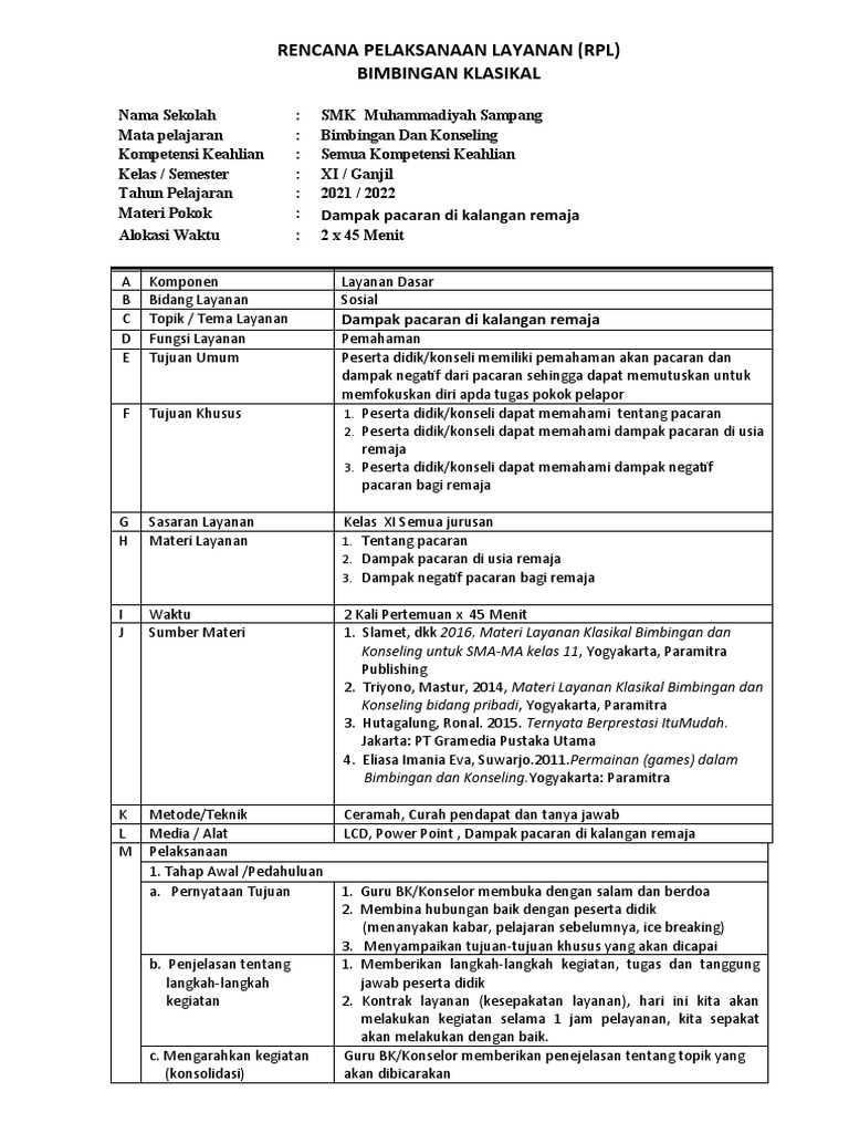 RPL Dampak Pacaran Di Kalangan Remaja (Ganjil) | PDF