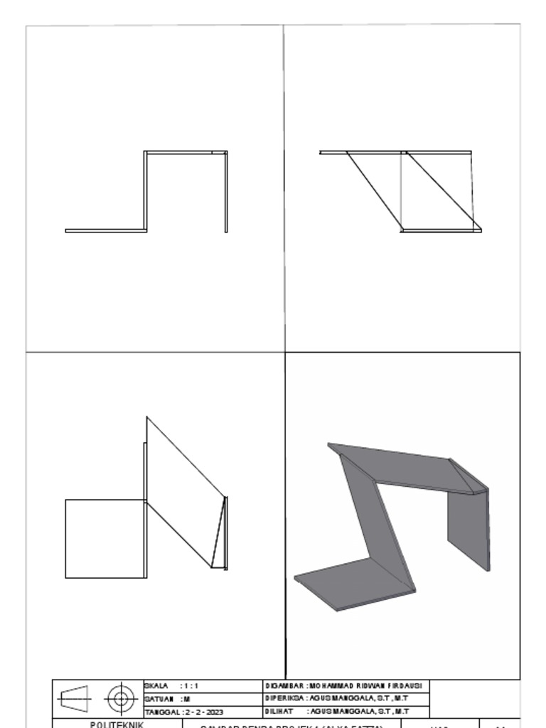 Autocad Potongan Besi Praktek | PDF