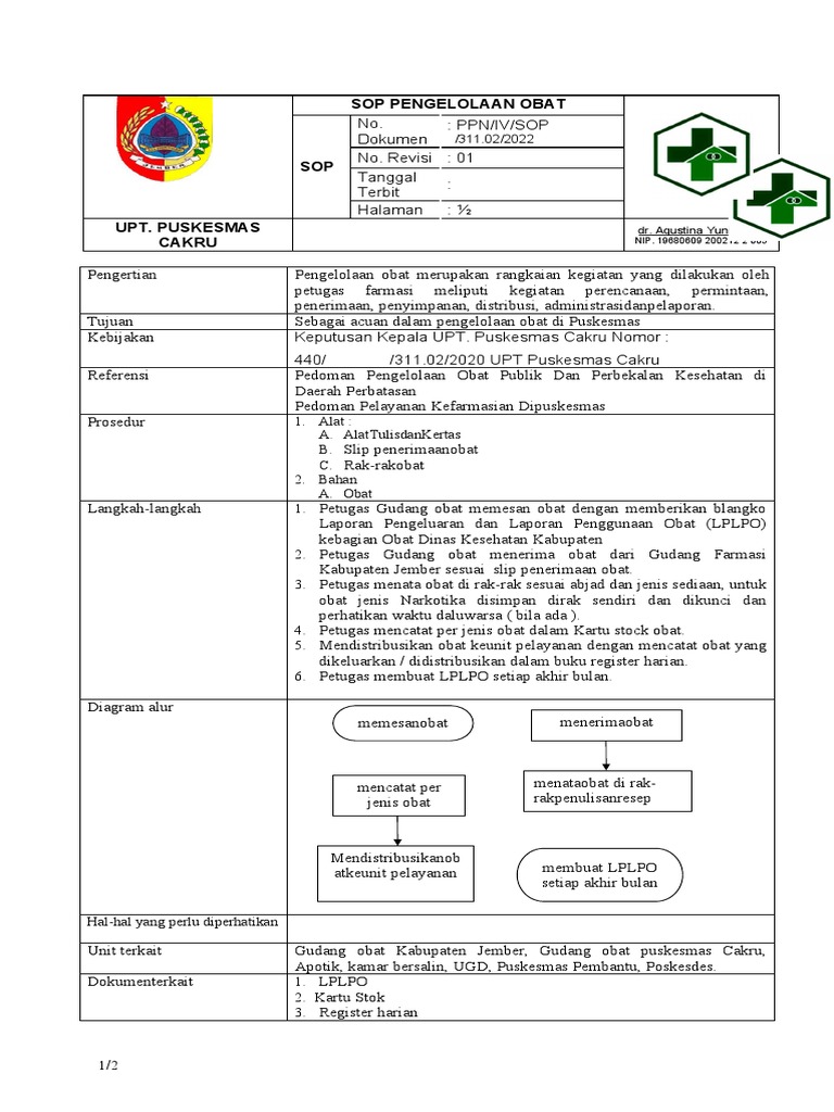 SOP Pengelolaan Obat | PDF