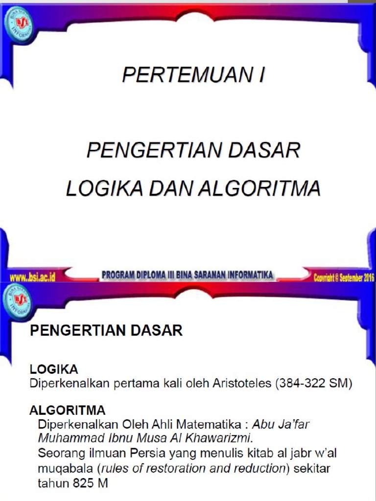 Pertemuan 1 Logika Algortima | PDF