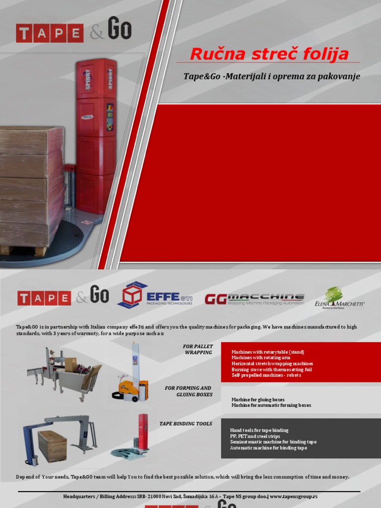 Tape&Go - Ručna Strec Folija | PDF | Adhesive | Packaging And Labeling