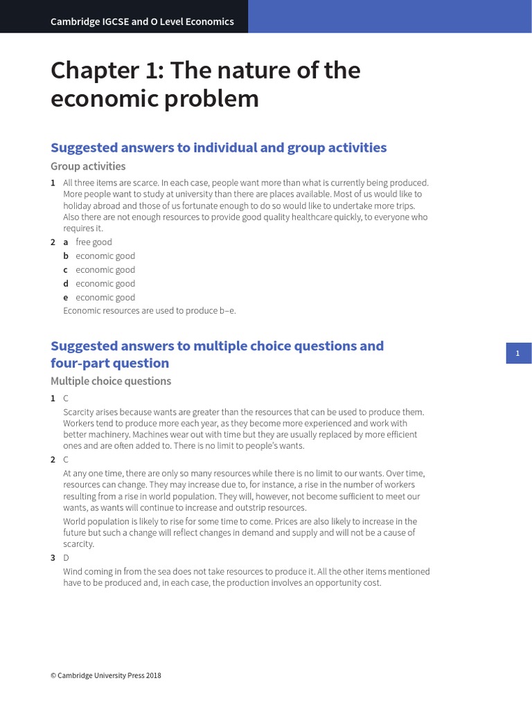 Economics Coursebook Answers | PDF | Economic Equilibrium | Demand