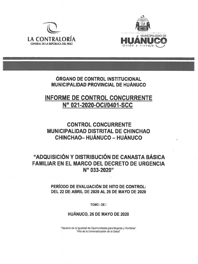 Informe Control Concurrente #021-2020-OCI-0401-SCC | PDF