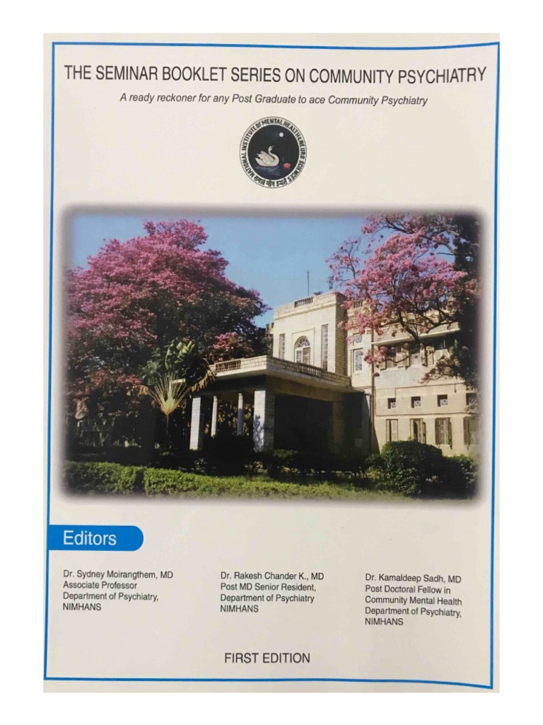 The Seminar Booklet Series On Community Psychiatry | PDF