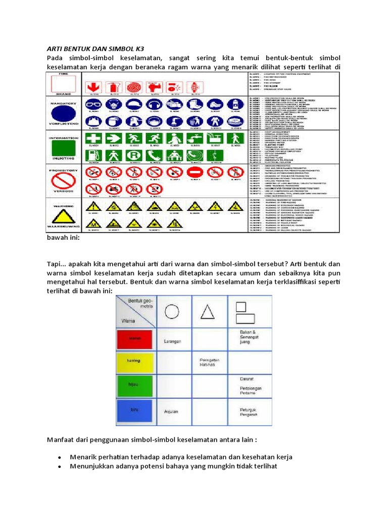 Arti Bentuk Dan Simbol K3 | PDF