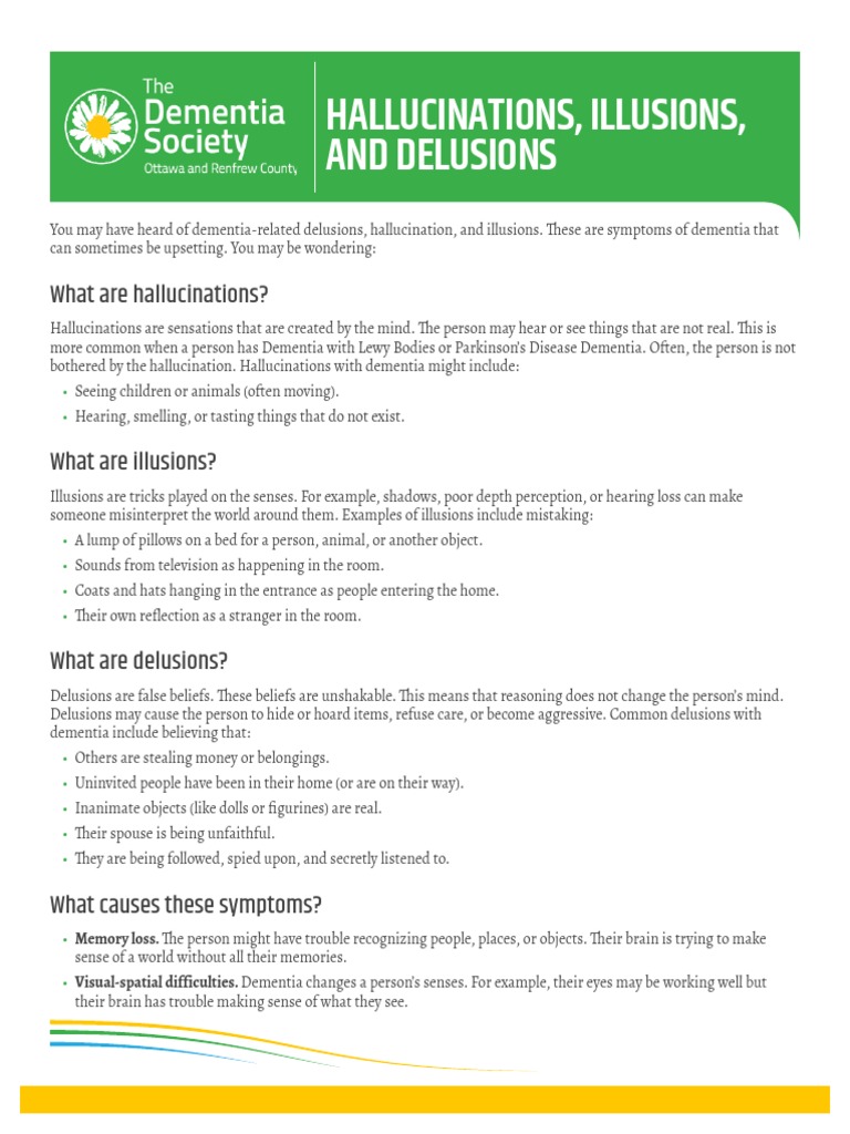 Delusions Hallucinations and Illusions | PDF | Hallucination | Illusion