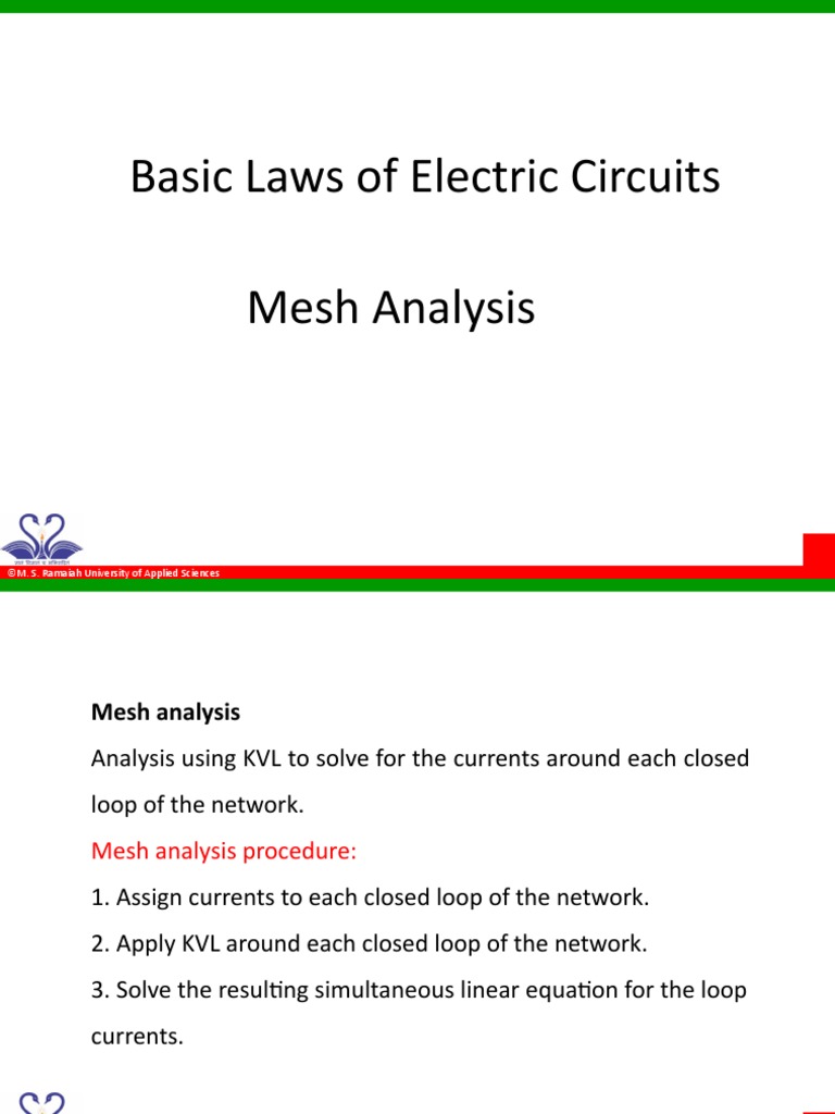 2 Mesh Analysis Pdf Electromagnetism Computer Engineering