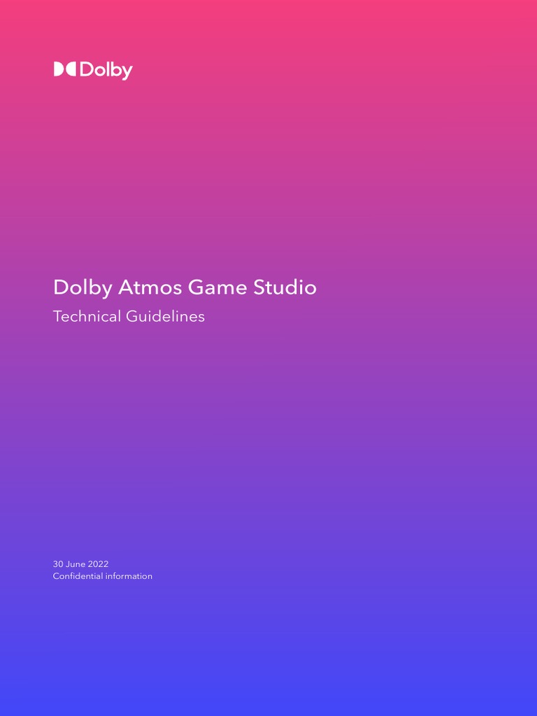 Dolby Atmos Game Studio Technical Guidelines | PDF | Loudspeaker ...