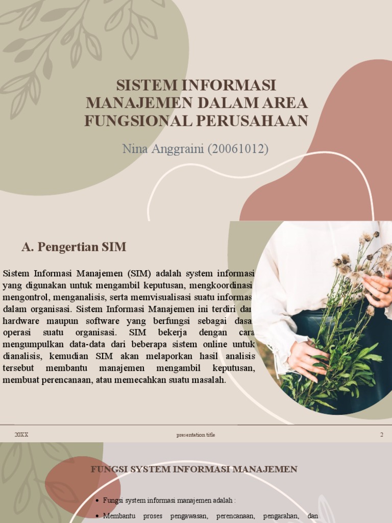 SIM Dalam Area Fungsional Perusahaan Nina Anggraini | PDF