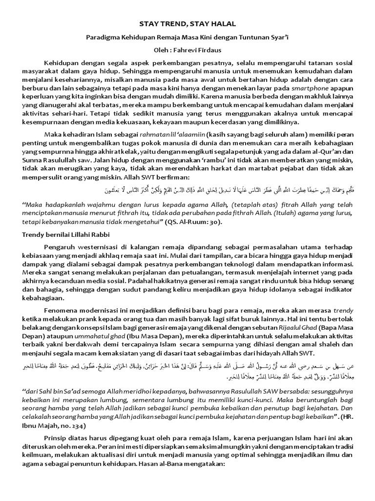 Stay Trend, Stay Halal | PDF