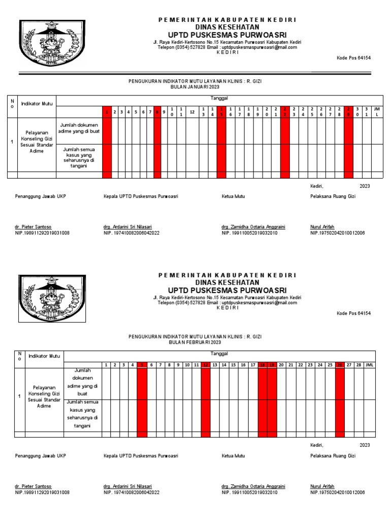 Pengukuran Indikator Mutu Kinerja Gizi Jan Jun 2023 Pdf