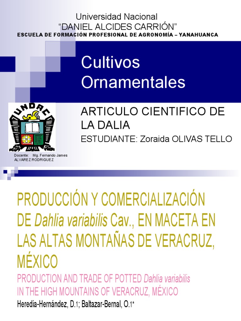 DIAPOSITIVA de ZORAIDA Articulo Cientifico de Dalia | PDF