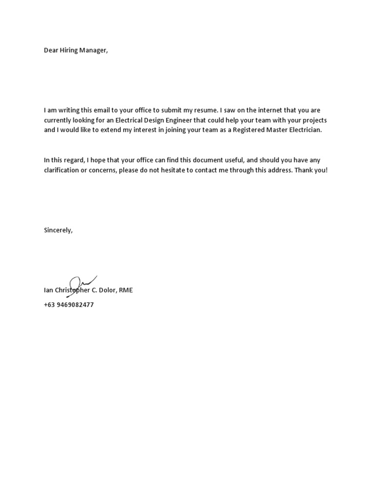 Dolor, Ian - Cover Letter | PDF