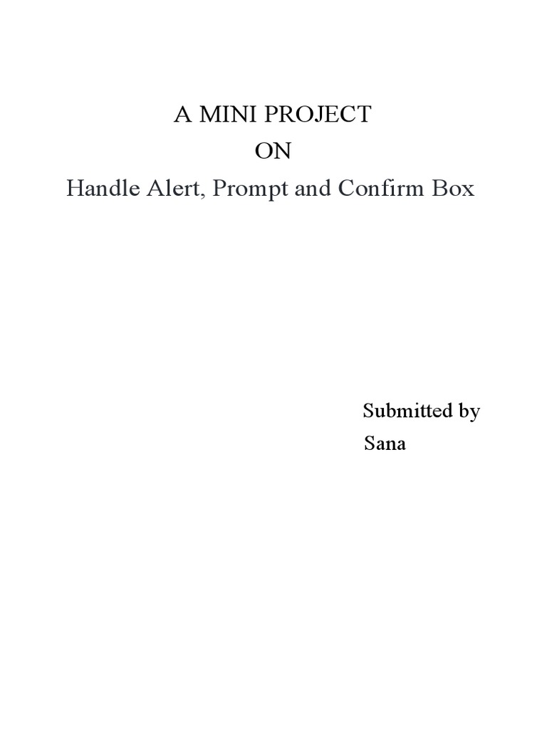 Handle Alerts, Prompt and Confirm Box | PDF | Selenium (Software ...
