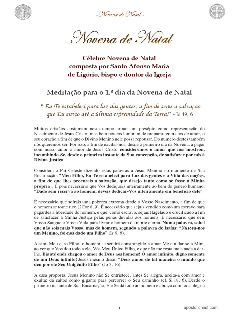 Novena de Natal - Santo Afonso | PDF | Amor | Jesus