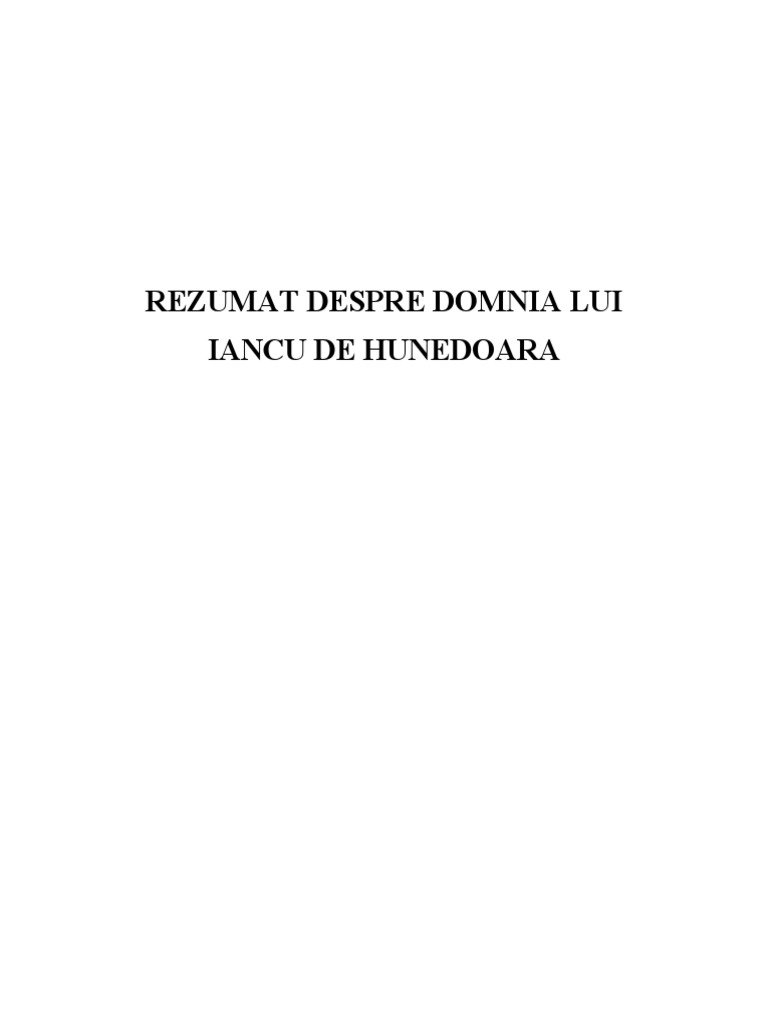 Rezumat Despre Domnia Lui Iancu de Hunedoara | PDF
