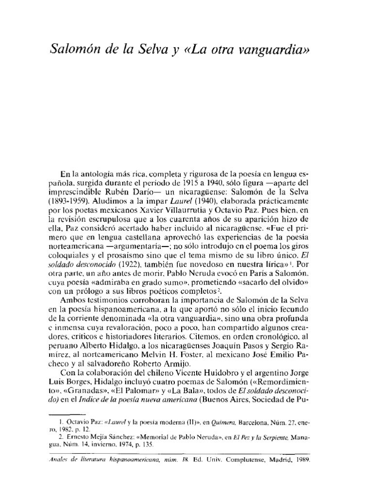 Salomon de La Selva y La Otra Vanguardia | PDF | Poesía | México