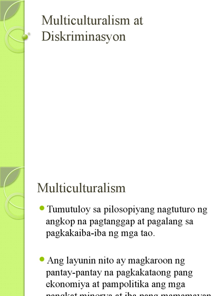 Aralin 9 Multiculturalism | PDF