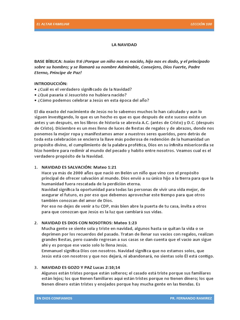 La Navidad Pdf Navidad Jesús
