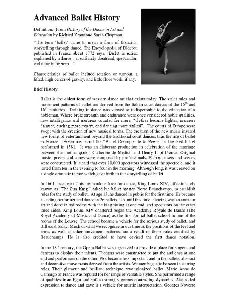 Advanced Ballet Unit Updated | PDF | Ballet | Performing Arts