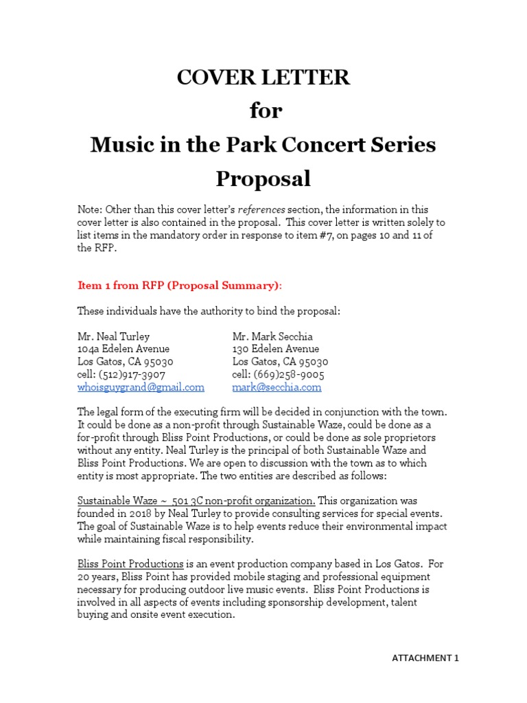 Music Concert Event Proposal | PDF | Business