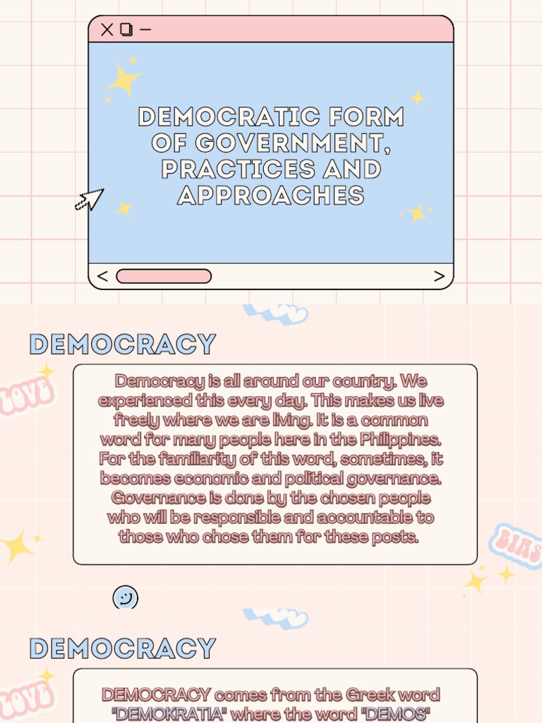 Democratic Form of Government, Practices and Approaches PPT - KCLM01 | PDF