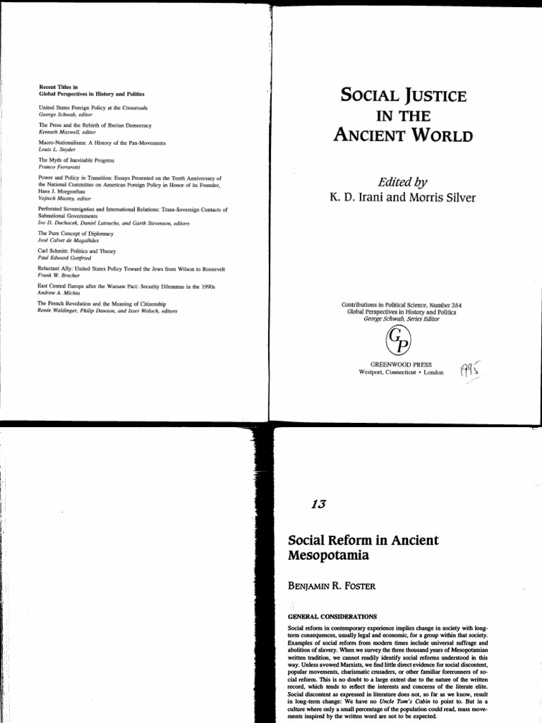 Foster B. R. Social Reform in Ancient Mesopotamia | PDF | Mesopotamia ...
