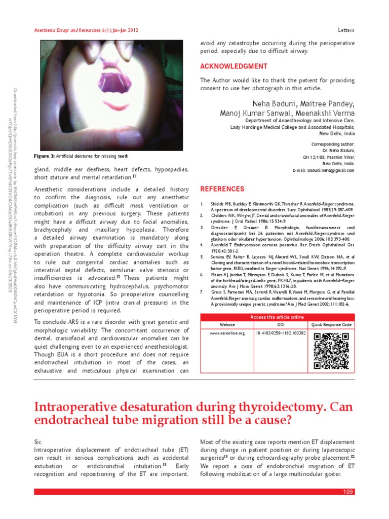 Intraoperative_desaturation_during_thyroidectomy_.27 | PDF | Anesthesia ...