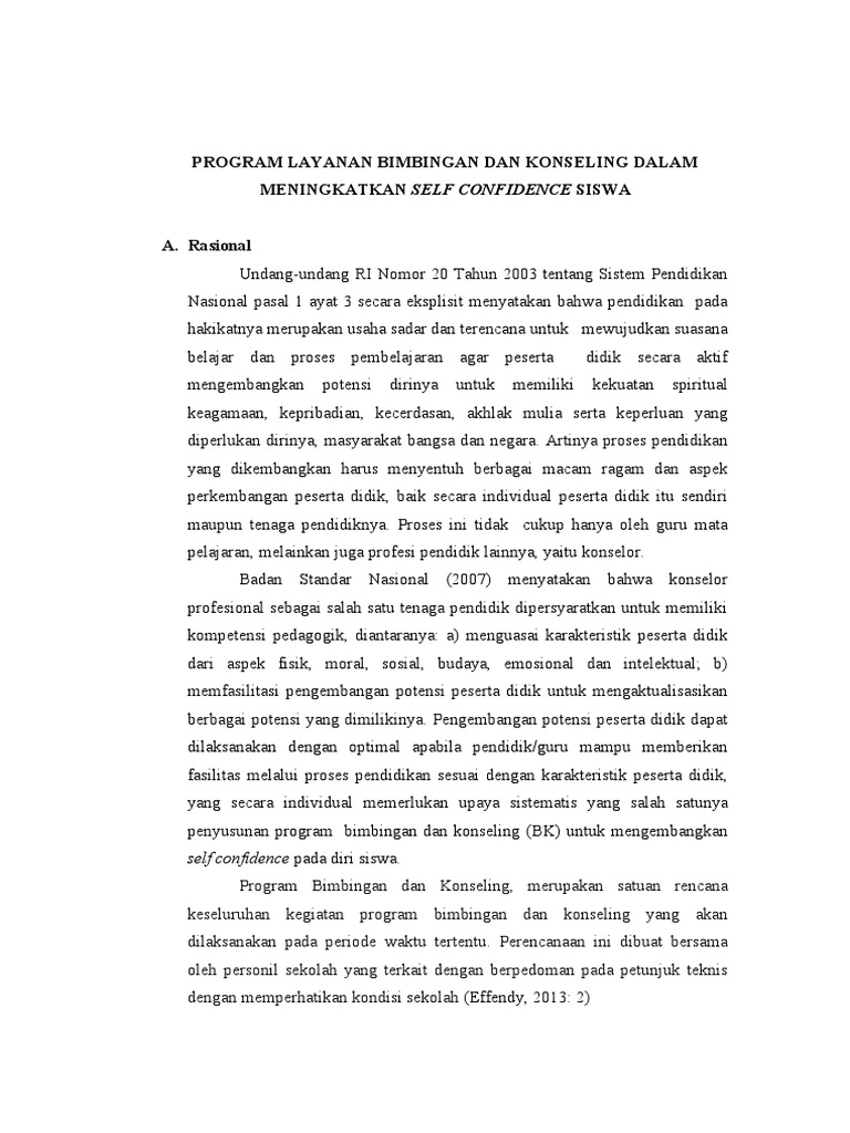 Meningkatkan Kepercayaan Diri Siswa melalui BK | PDF | Karier & Perkembangan | Pengembangan Diri