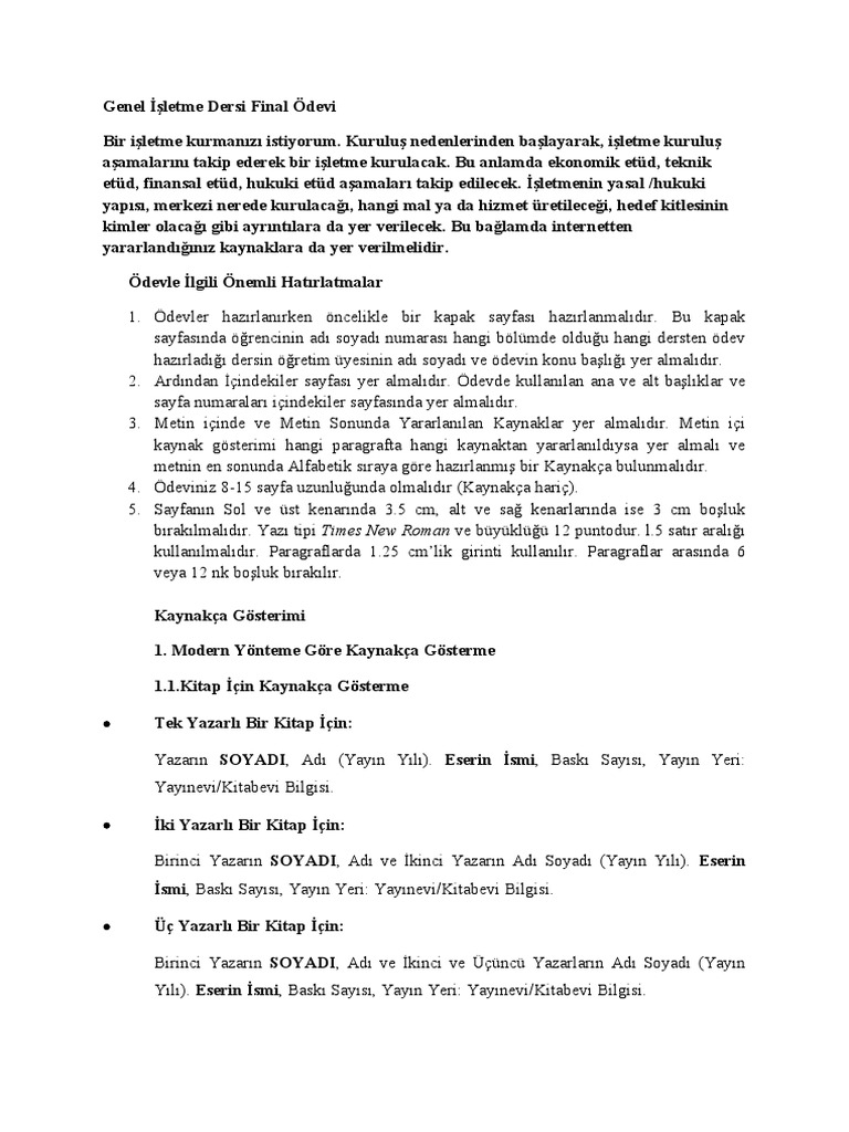 Genel Işletme Final ödevi 2 1 Pdf