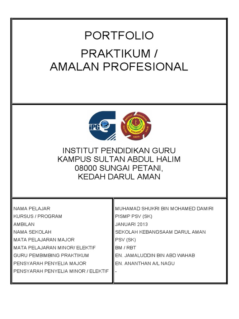 Kulit Depan Portfolio Praktikum | PDF