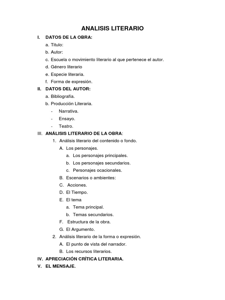 Analisis Literario | PDF