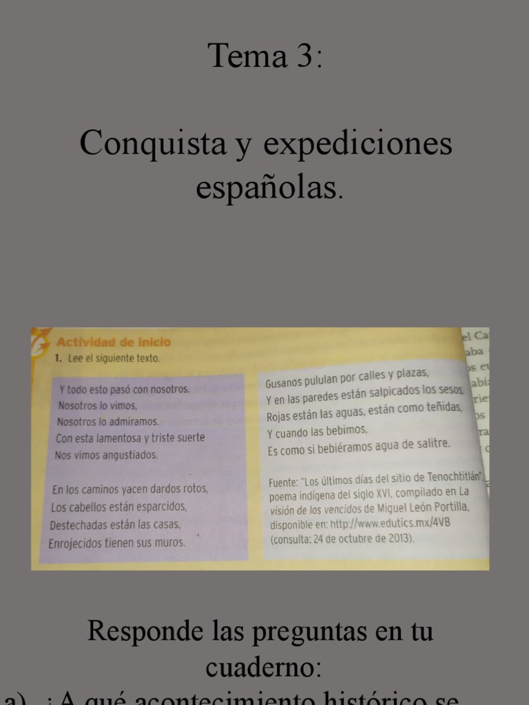 Las Expediciones Españolas y La Conquista de Tenochtitlán | PDF