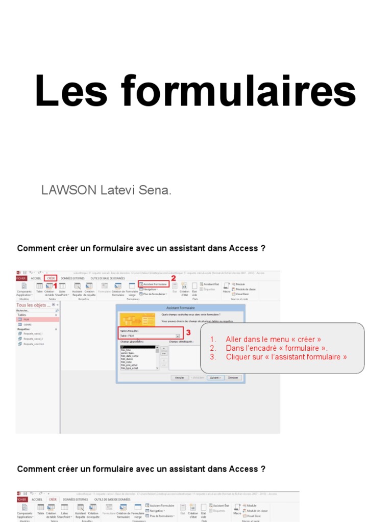 Créer des formulaires dans Access | PDF | Bouton (informatique)